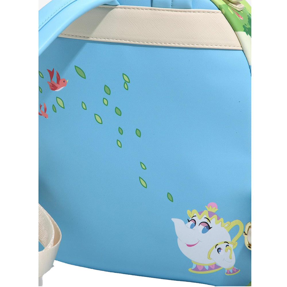 Loungefly! Leather: Disney Beauty and the Beast Deboss Leaves Mini Bac ...