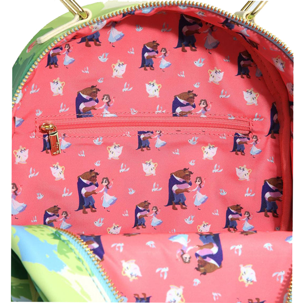 Loungefly! Leather: Disney Beauty and the Beast Deboss Leaves Mini Bac ...